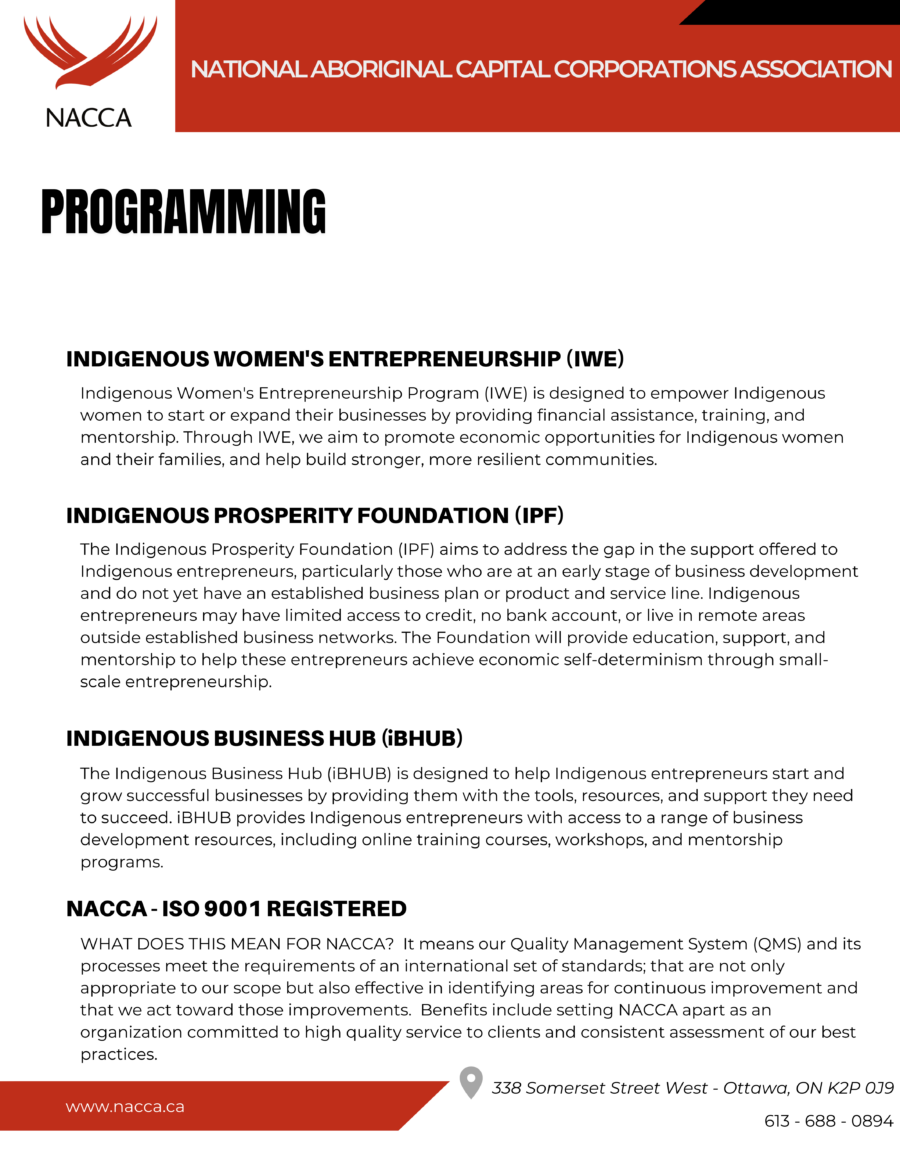 Membership Value for IFIs - NACCA National Aboriginal Capital ...